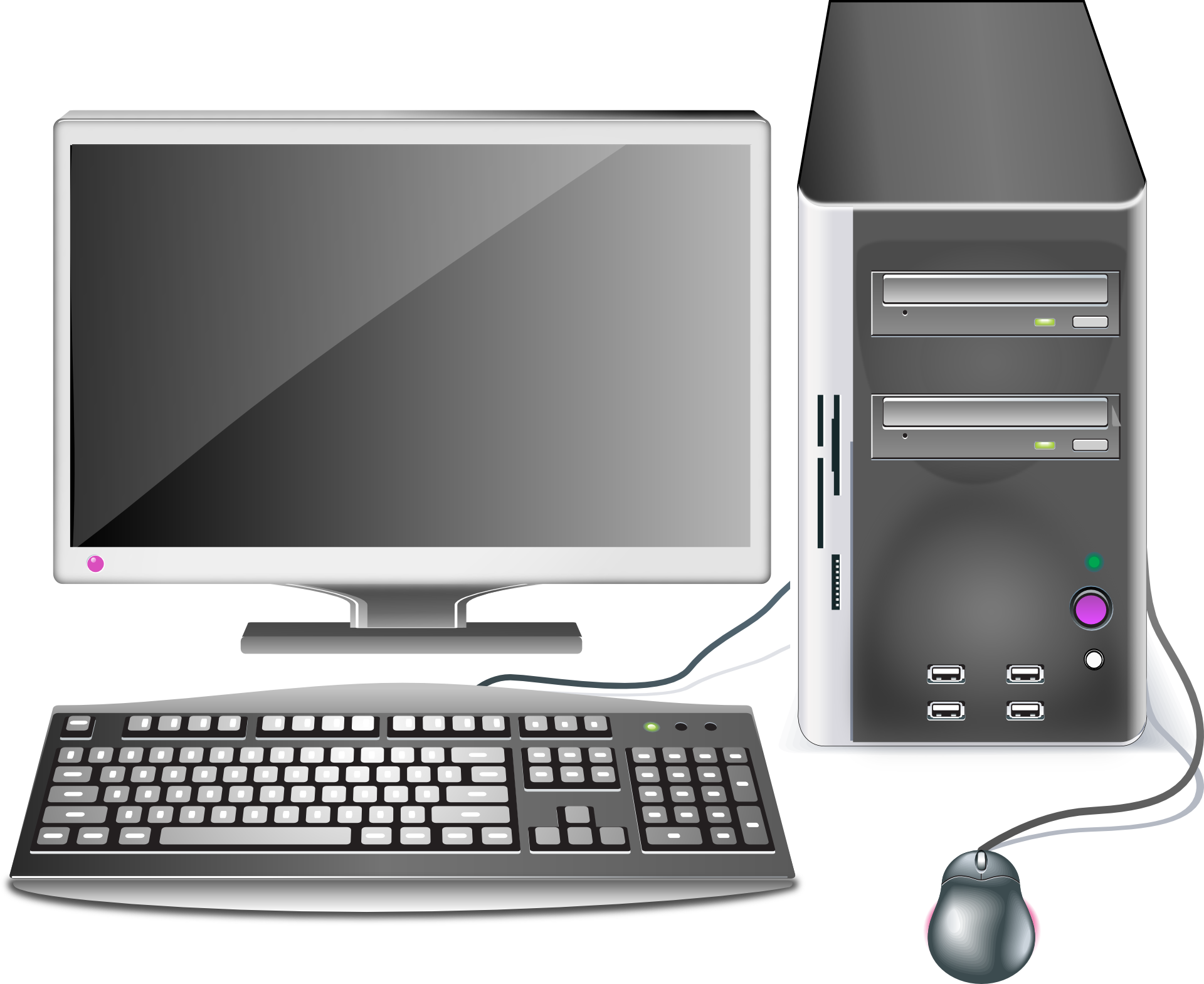 Buttons and Ports on a Computer